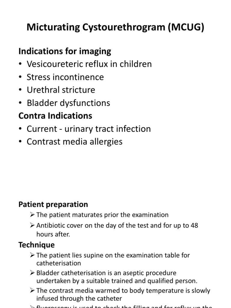Micturating Cystourethrogram (MCUG) | Urinary Bladder | Urinary Tract ...