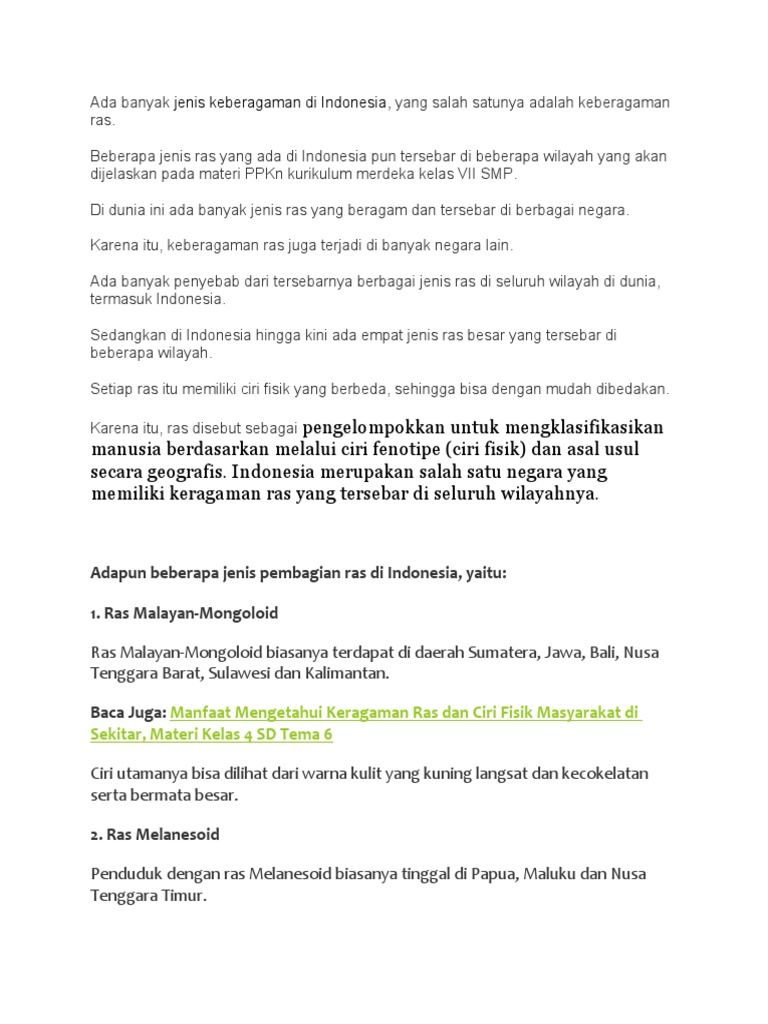 Materi Modul Keberagaman Ras | PDF