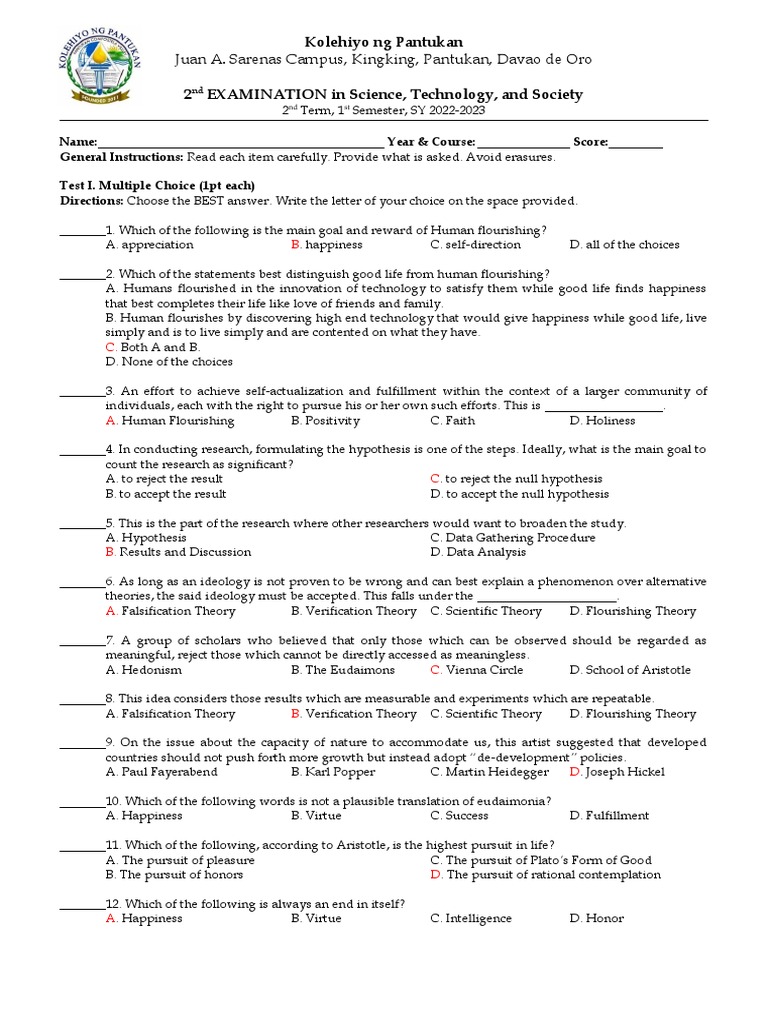 2nd EXAMINATION in Science Tech and Society | PDF | Art | Computers