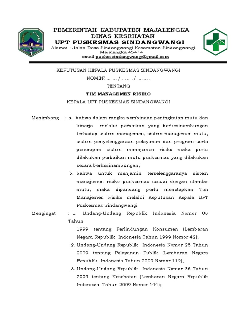 SK Manajemen Risiko | PDF