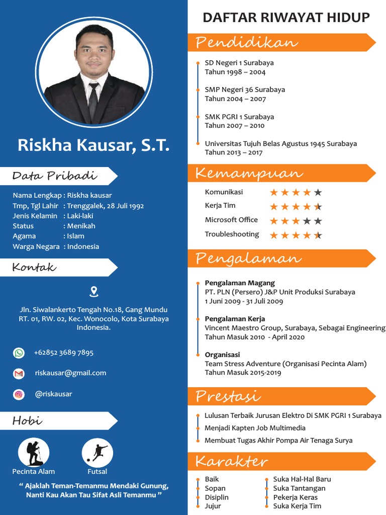 Profil Lengkap Riskha Kausar, S.T. | PDF