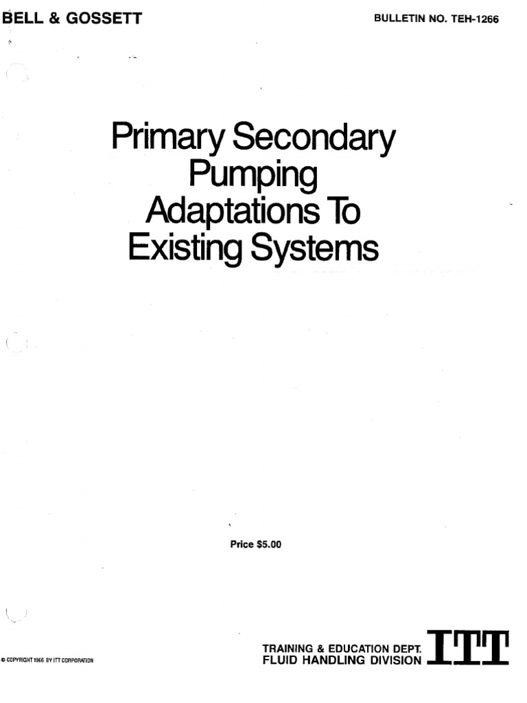 ITT - Primary Secondary Pumping Adaptations To Existing Systems | PDF