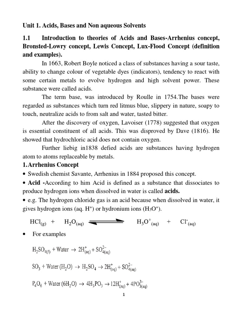 Acids, Bases, and Non-Aqueous Solvents | PDF | Solvent | Acid