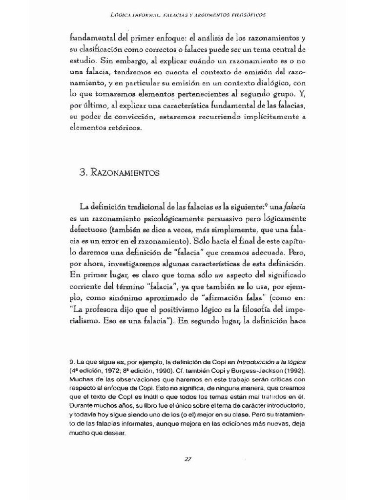 Cosmena, J, M. Logica Informal, Falacias y Argumentos Filosoficos Cap 1 ...