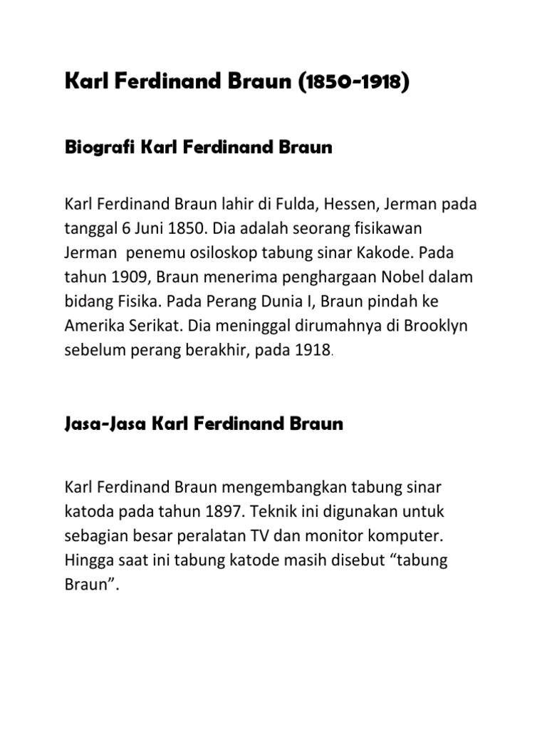 Karl Ferdinand Braun | PDF