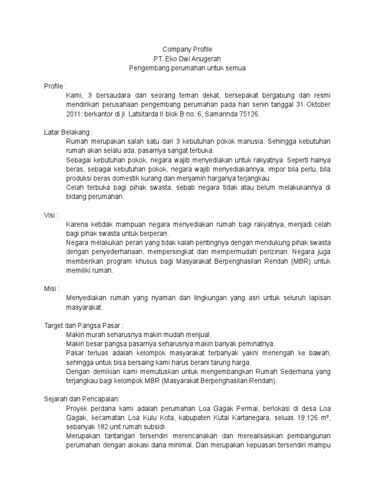 Company Profile PT EDA | PDF