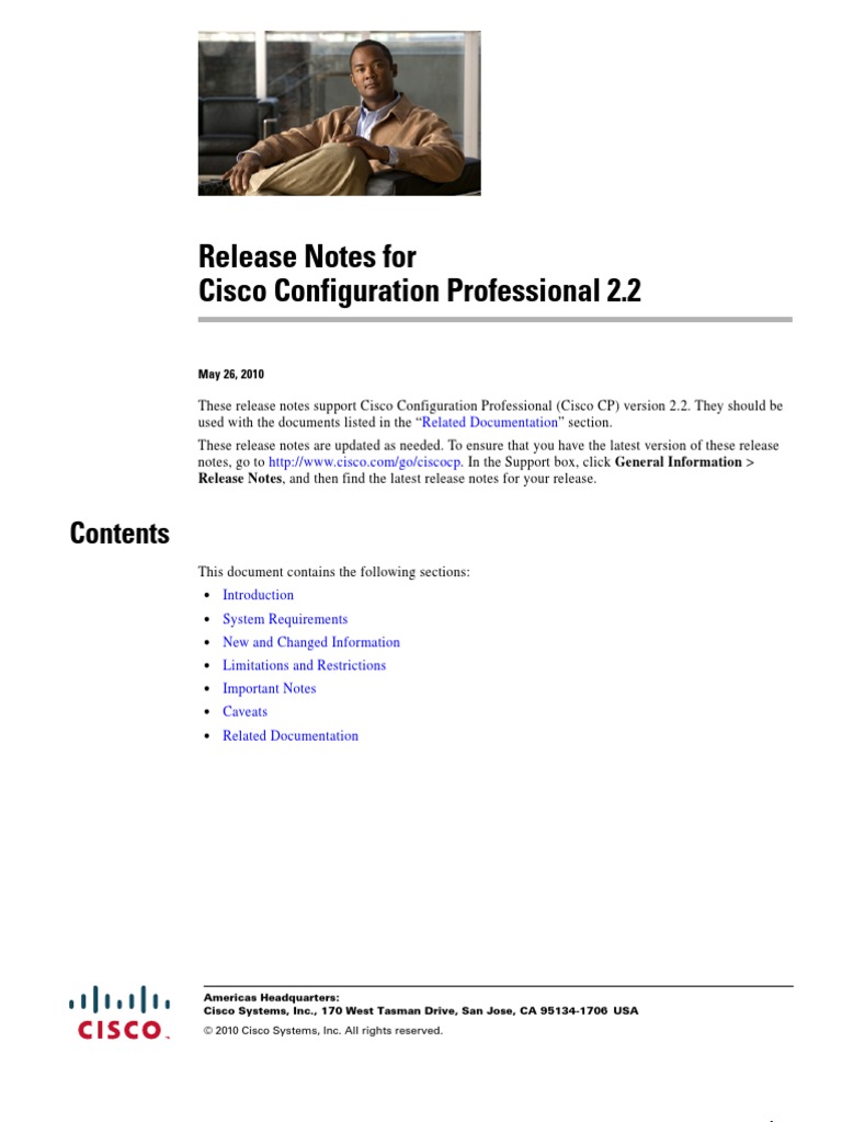 Release Notes For Cisco Configuration Professional 2.2 Release Notes ...