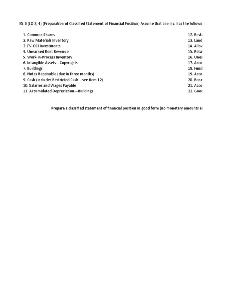 Chapter 5 Class Exercises | PDF | Income | Balance Sheet