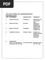 Xii Chemistry Practical Salt Analysis | PDF | Ammonium | Salt (Chemistry)