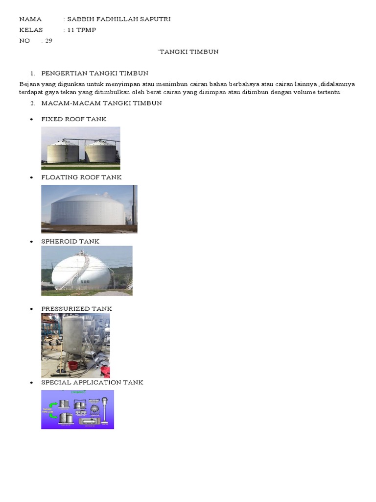 Jenis-Jenis Tangki Timbun dan Fungsinya | PDF