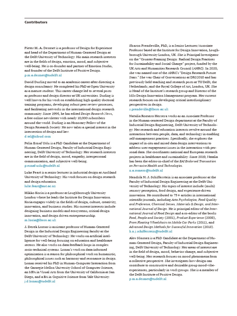 Contributors 2022 She Ji The Journal of Design Economics and Innovation | Download Free PDF ...