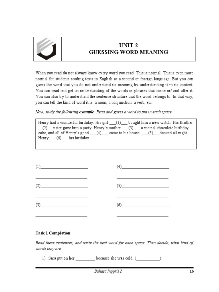UNIT 2 Guessing Word Meaning | PDF | Word