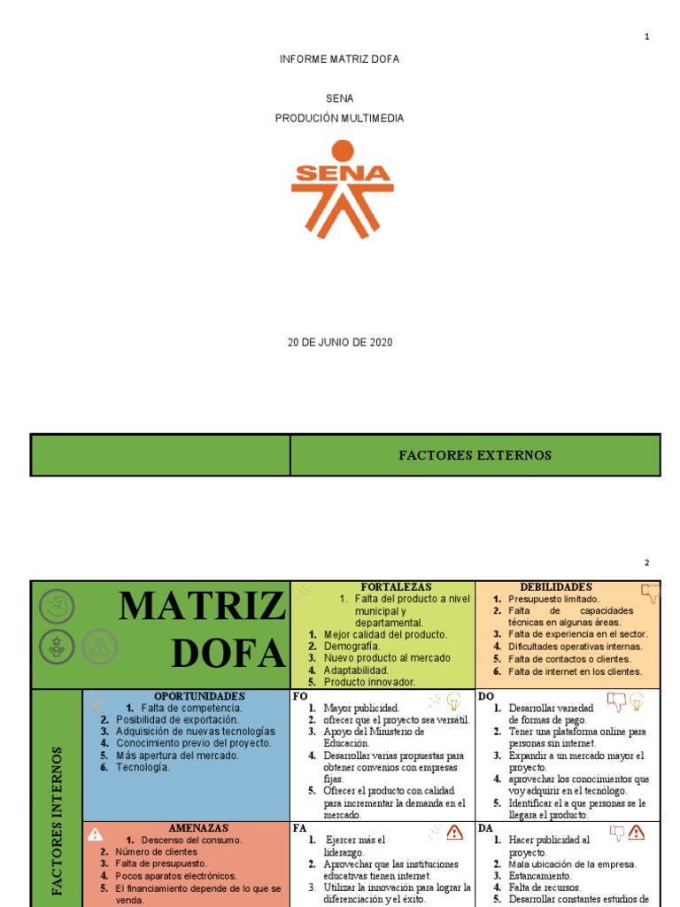 Analisis Dofa | PDF | Análisis FODA | Business