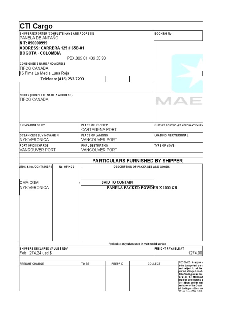 BL Maersk | PDF | Bill Of Lading | Cargo
