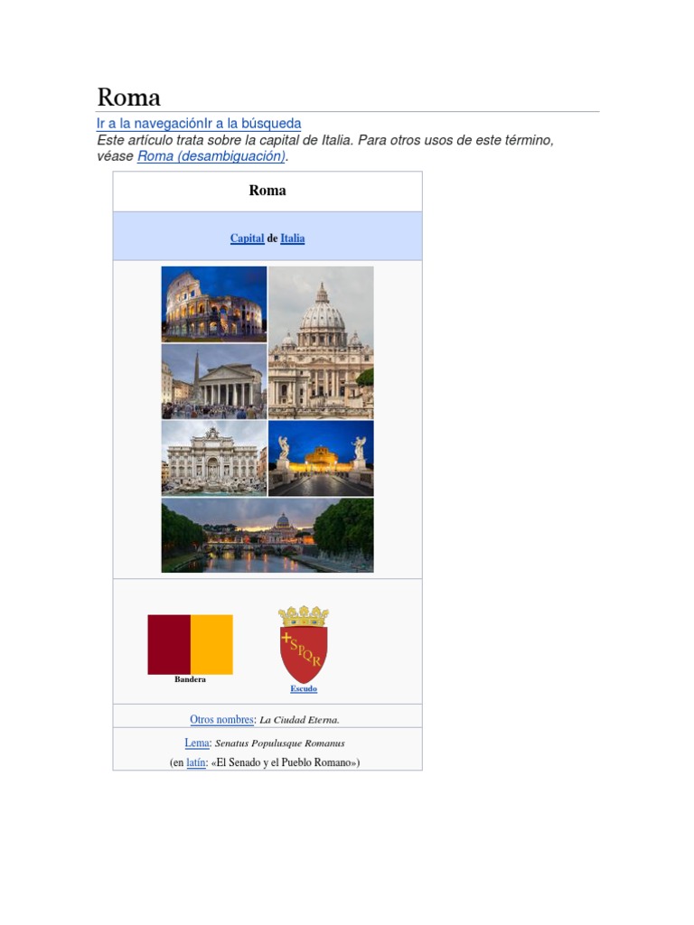 Roma: Capital de Italia y su Historia | PDF | Roma | Republica Romana