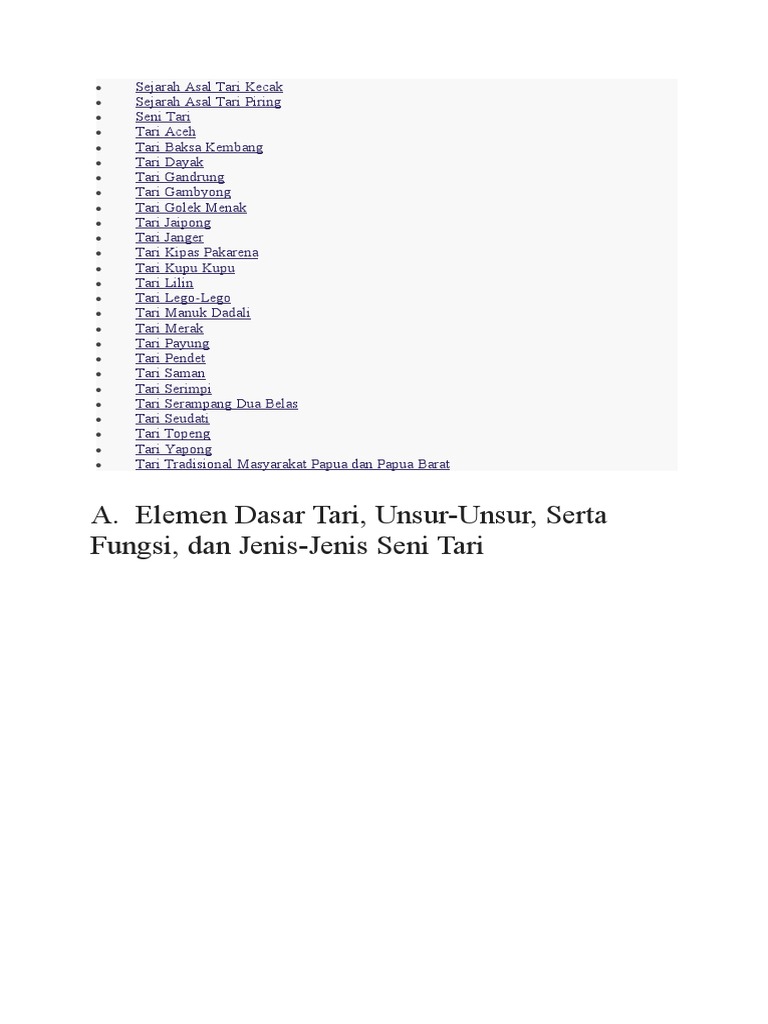 Elemen Dasar Tari | PDF