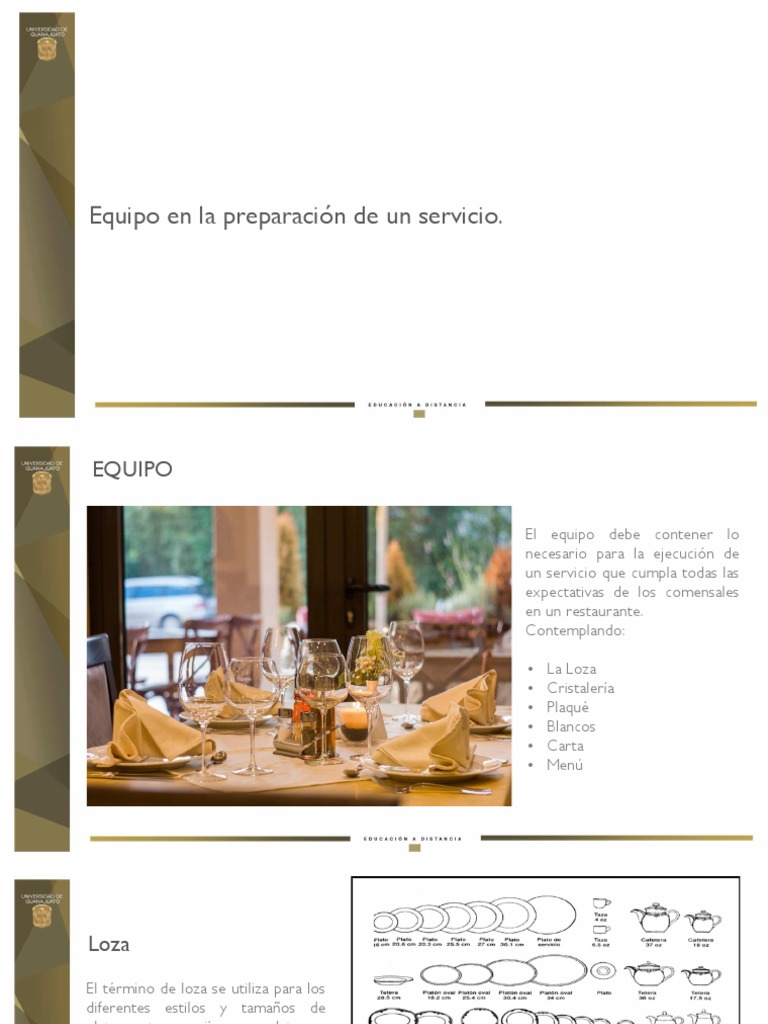 Montaje y uso del plaqué en restaurantes | PDF | Cuchillería | Alimentos