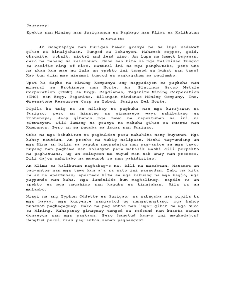 Sanaysay. Eder A | PDF