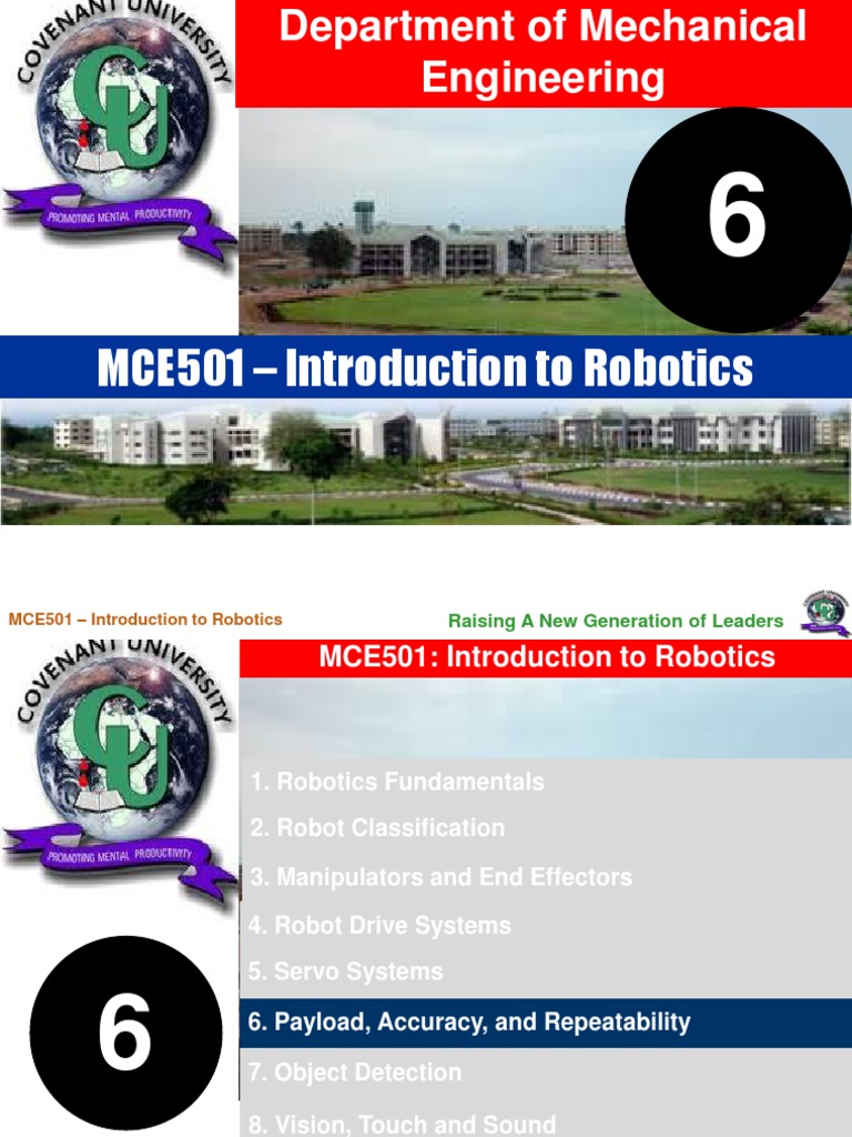MCE501 Lecture 6 Introduction To Robotics Payliad Accuracy and ...
