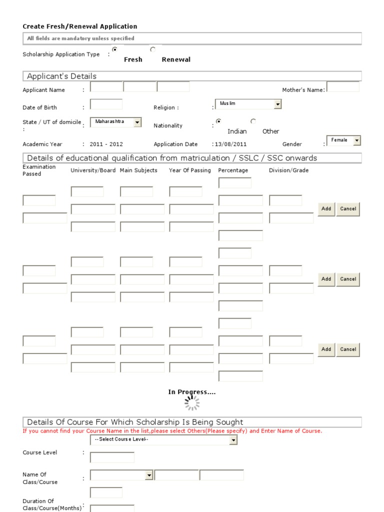 Scholarship Application Form Guide | PDF | Fee | University And College ...