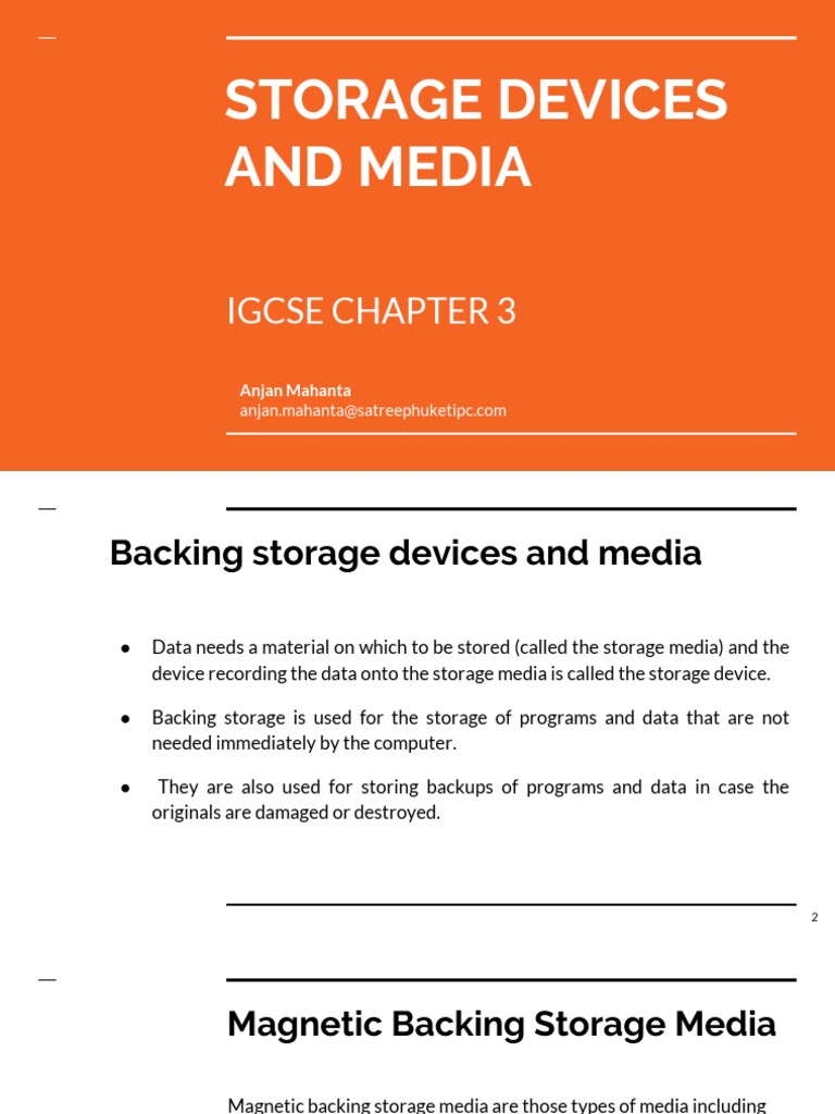 IGCSE ICT Ch3 Storagedevicesandmedia | PDF | Usb Flash Drive | Computer Data Storage