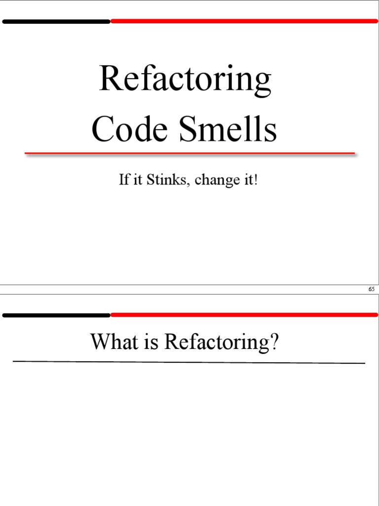 Refactoring and Code Smell | PDF | Class (Computer Programming) | Method (Computer Programming)