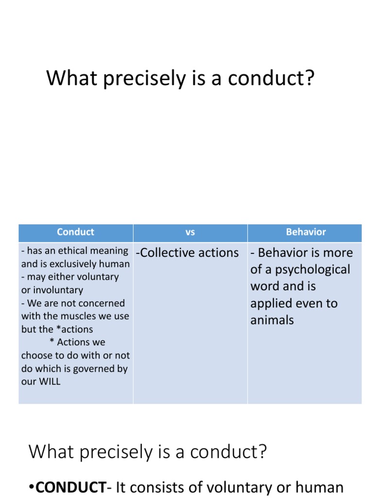 Understanding Human Conduct vs. Behavior | PDF | Self-Improvement ...