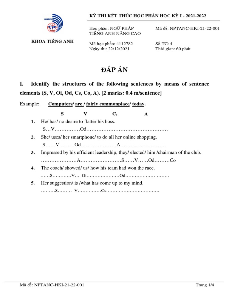 Sample Test 3 Key Pdf Adverb English Language