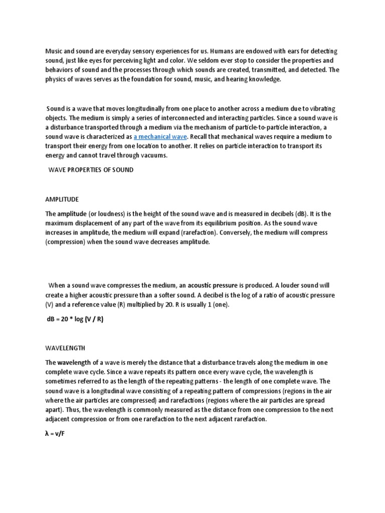The Physics of Sound, Music, and Hearing | PDF | Sound | Ear