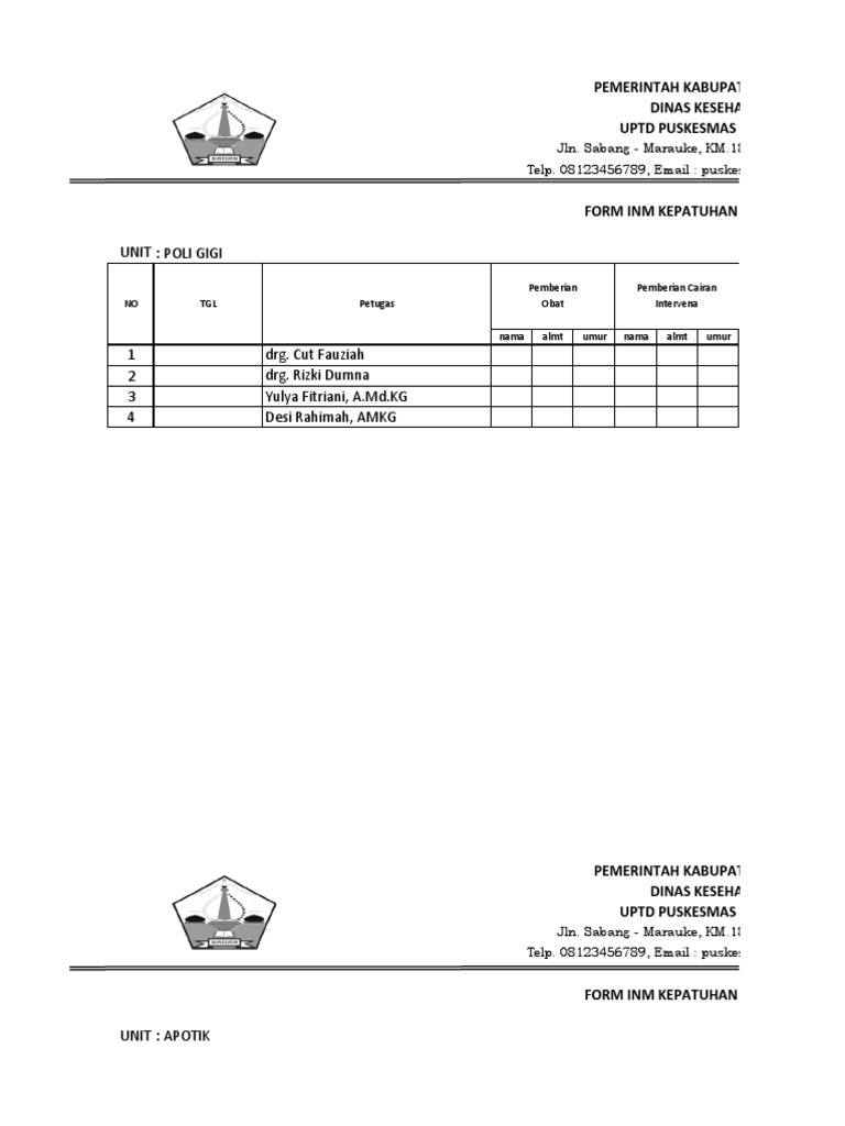 Form Kepatuhan Identifikasi Pasien | PDF