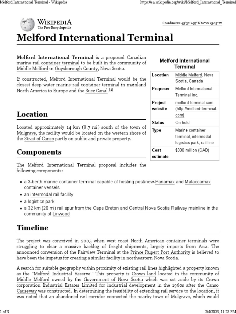 Melford International Terminalzs | PDF | Transport
