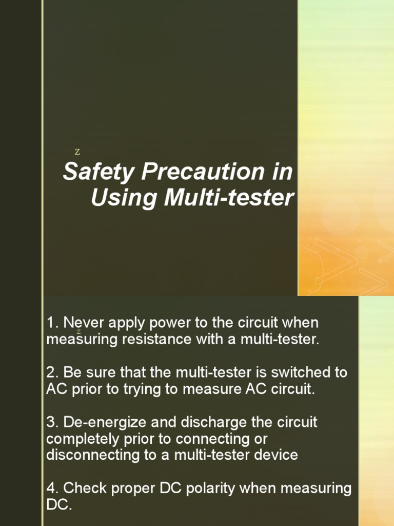 Safety Precaution in Using Multi Tester | PDF