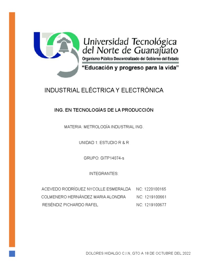 Estudio R&R | PDF | Medición | Análisis de variación