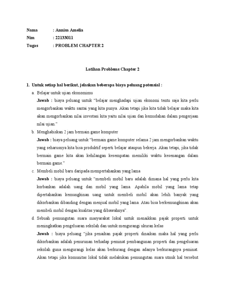 Latihan Problems Chapter 2 | PDF