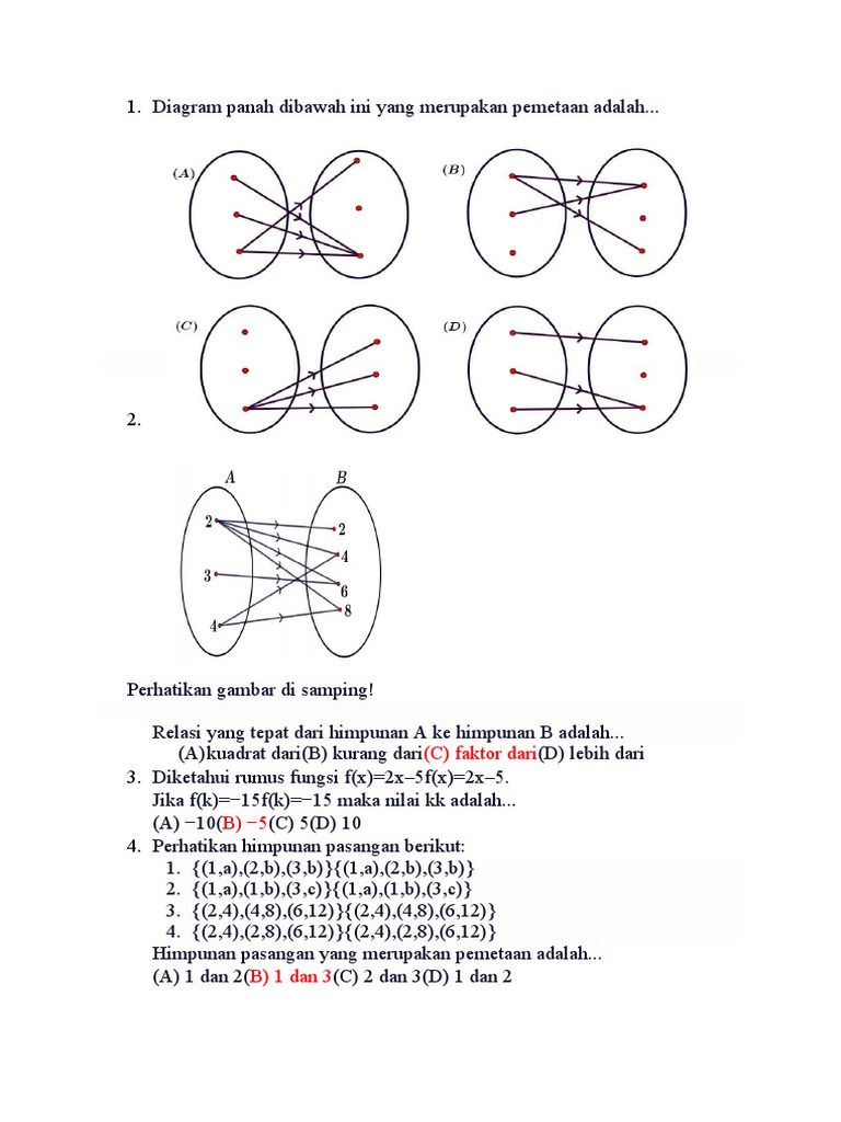 Diagram Panah Dibawah Ini Yang Merupakan Pemetaan Adalah | PDF