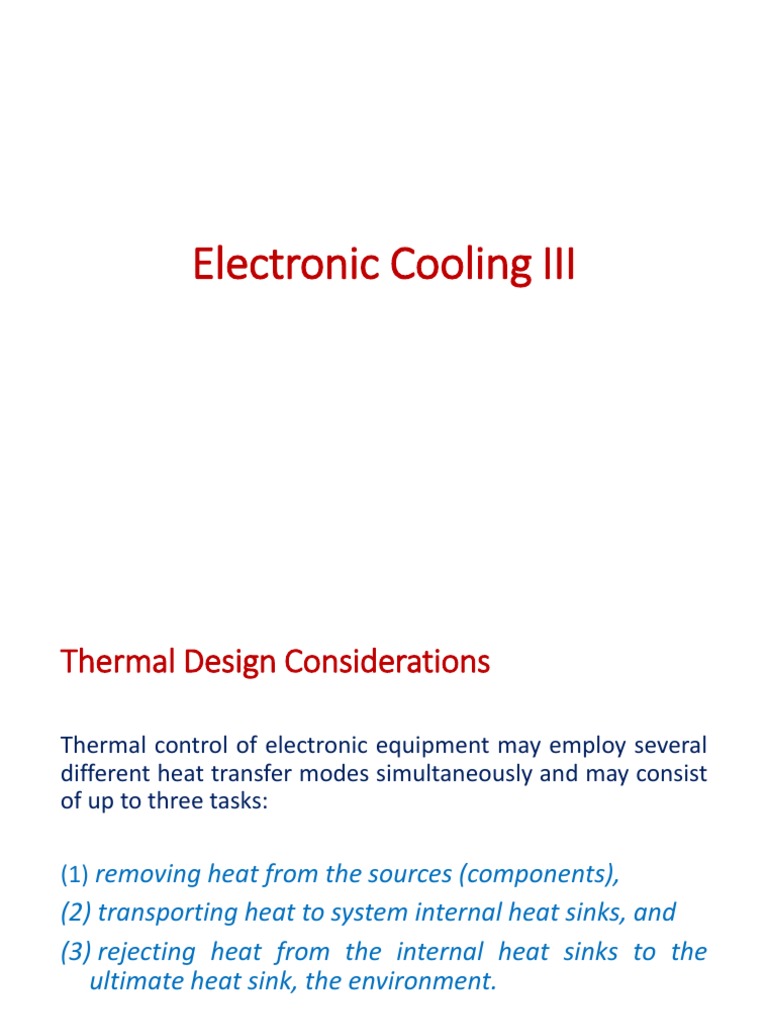 Thermal Design in Electronic Cooling | PDF | Heat Transfer | Electrical ...