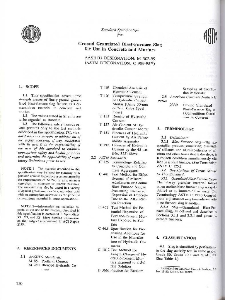 57 - Ground Granulated Blast-Furnace Slag For Use in Concrete | PDF