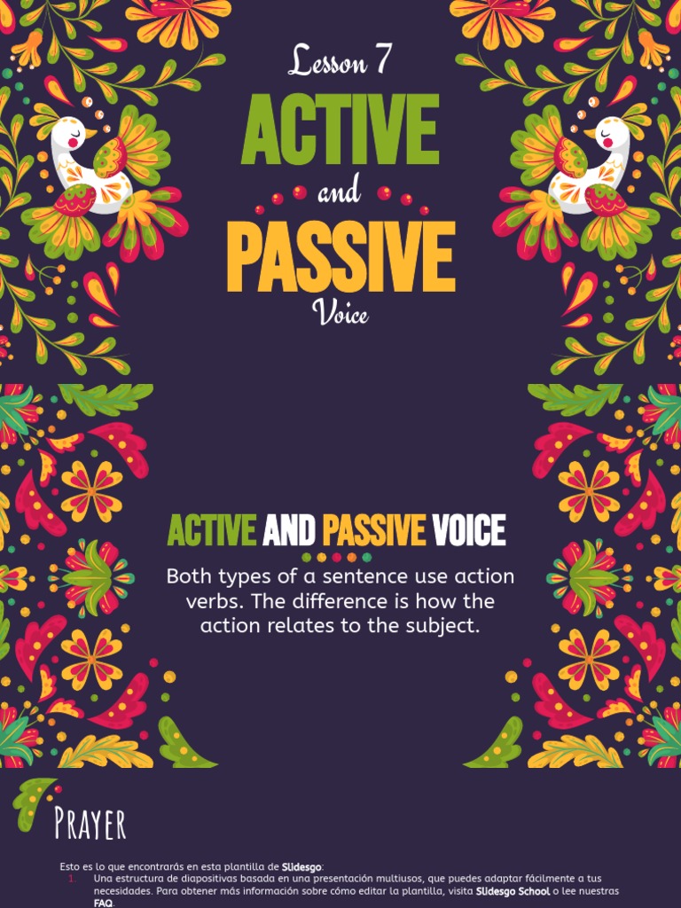 Lesson 7 - Active and Passive Voice (Past Tense) | PDF