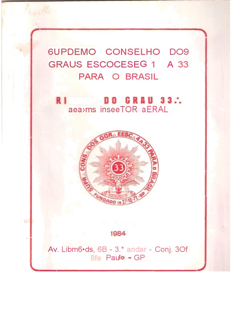 Ritual do Supremo Conselho dos Graus Escoceses 4 a 33 para o Brasil | PDF