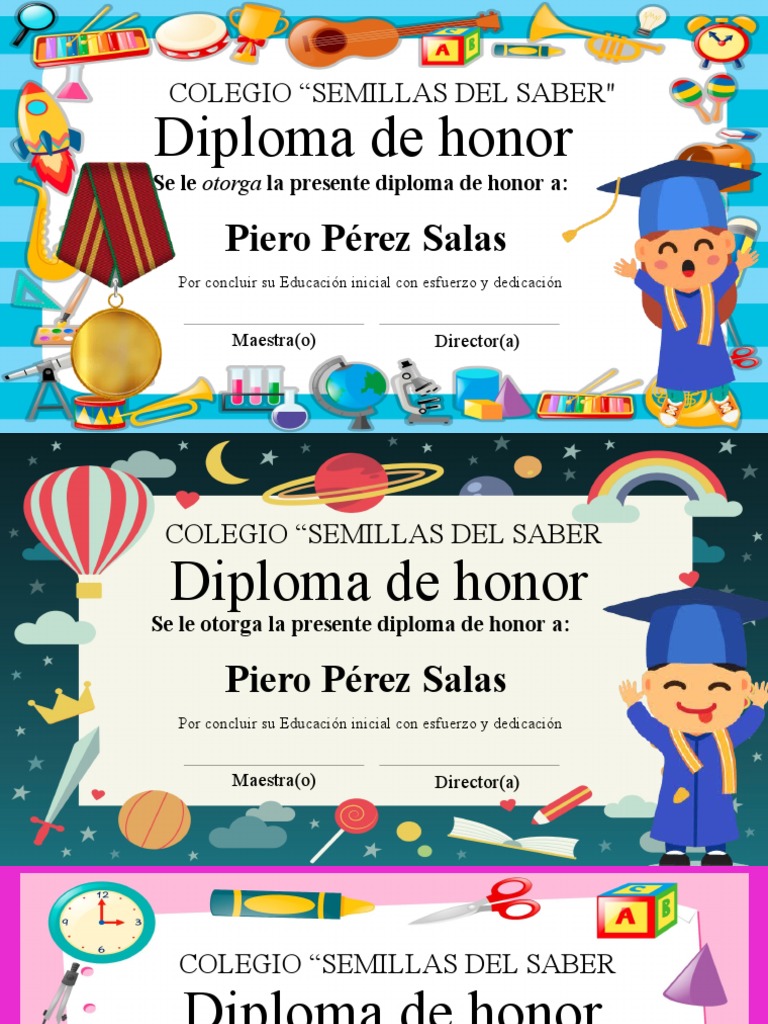 Diplomas Editables en Power Point | PDF | Educación de la primera ...