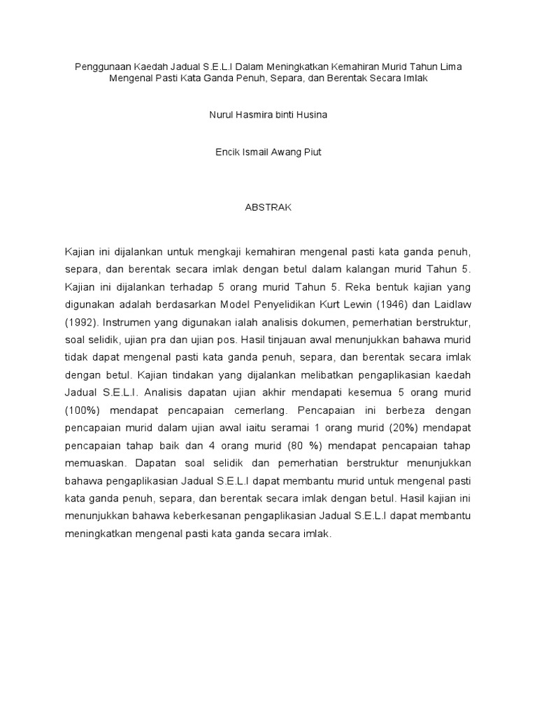 Abstrak Kajian | PDF