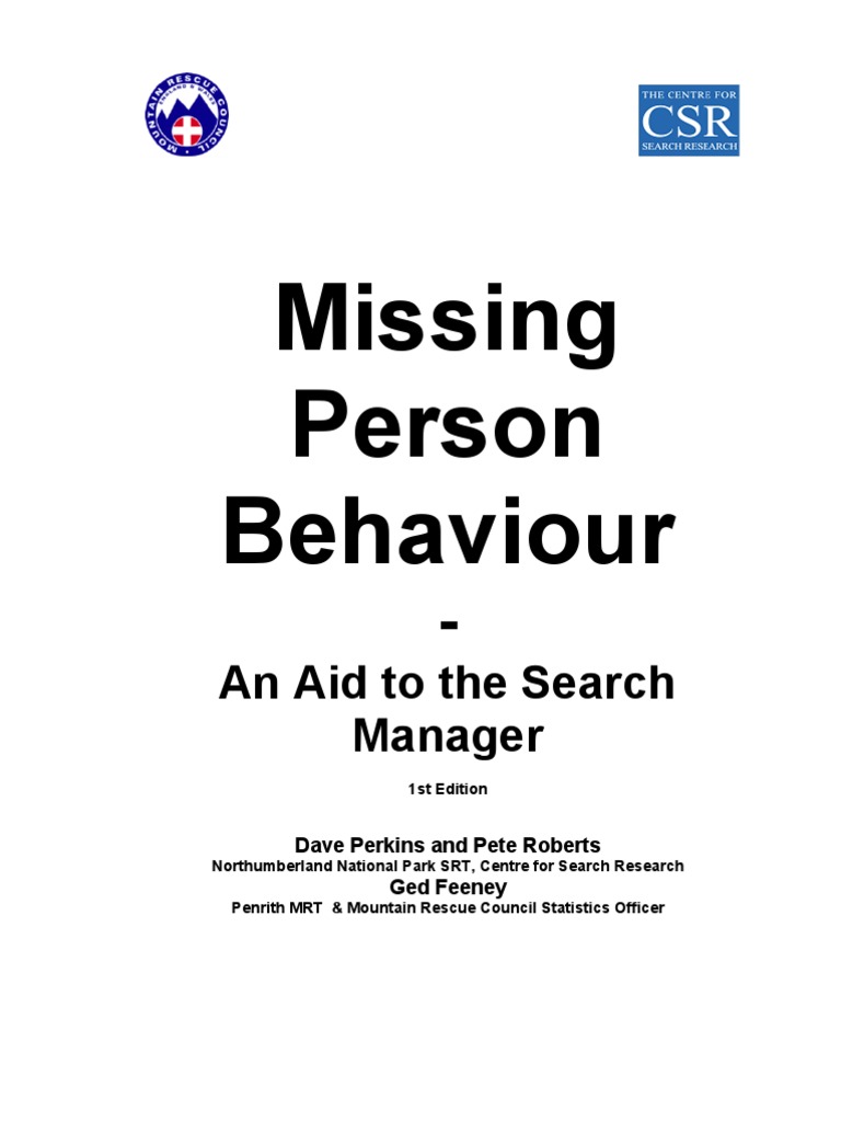 Missing Person Behavior Guide | PDF | Trail | Mountaineering