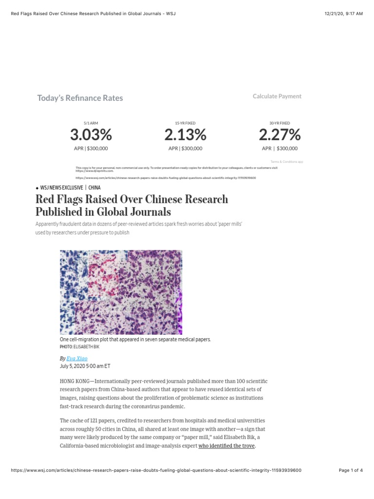 Topic 1 - Red Flags Raised Over Chinese Research Published in Global ...