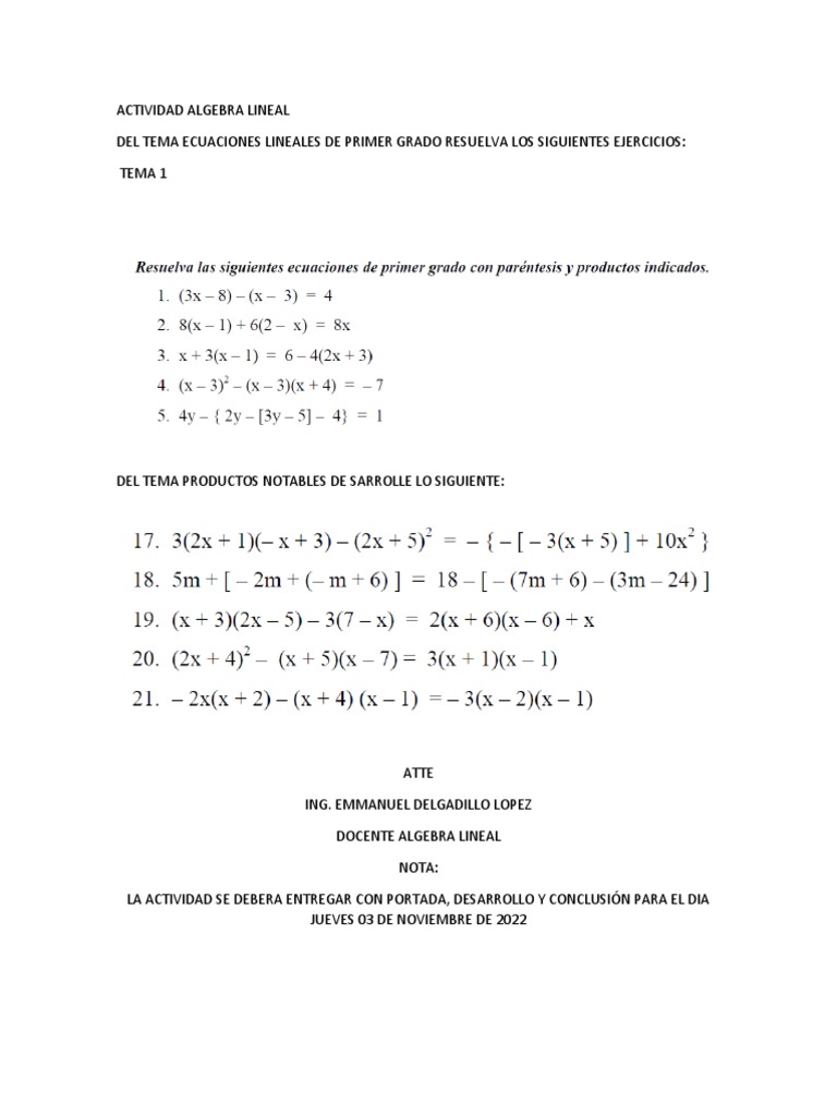Actividad Algebra Lineal | PDF