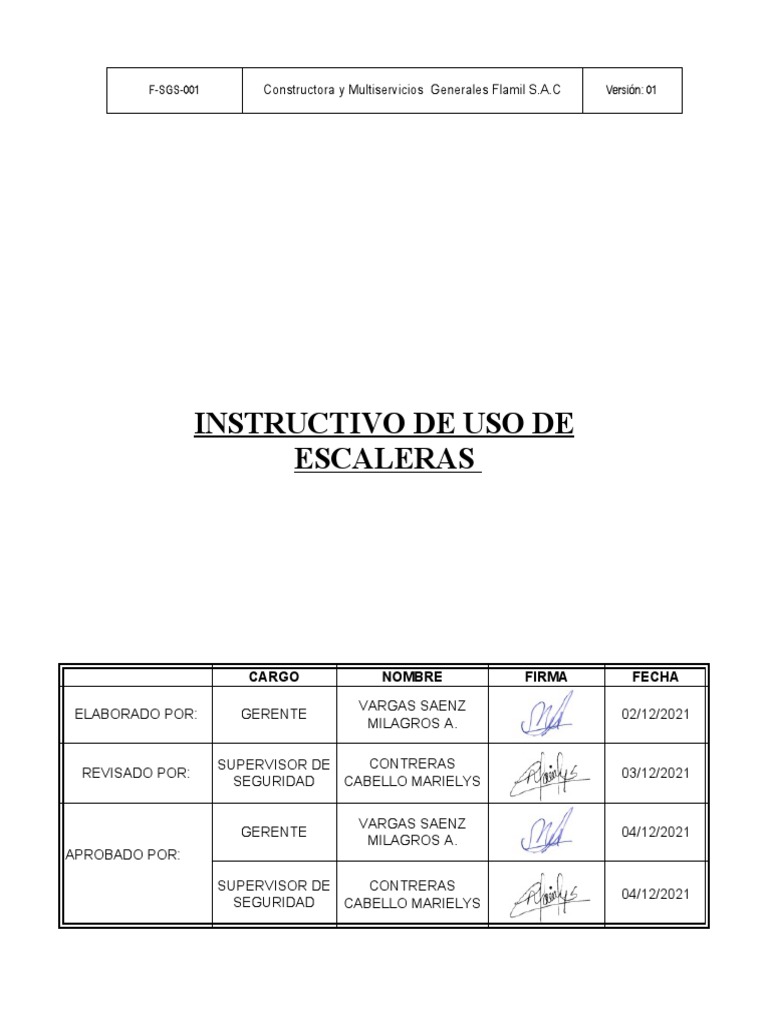 4.5.1 Instructivo Del Uso de Una Escalera | PDF | Escalera | Fricción