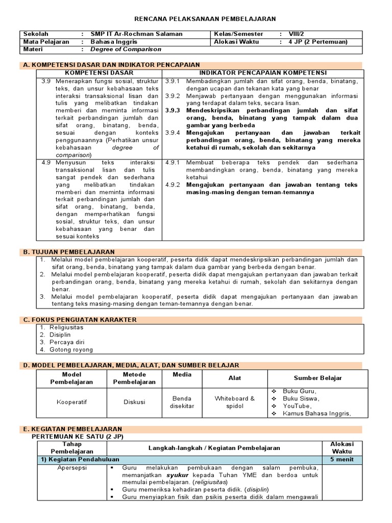 Degree of Comparison Meeting 3-4 | PDF