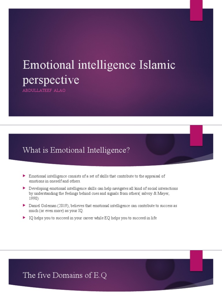 Emotional intelligence Islamic perspective | PDF | Emotions | Emotional ...