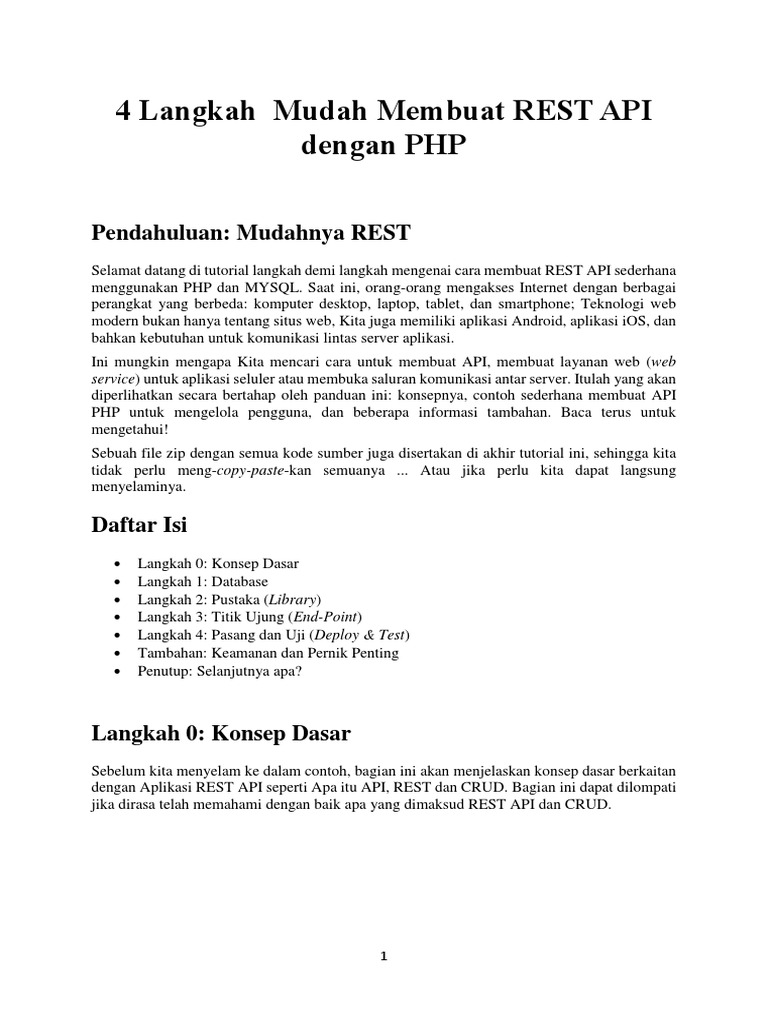 MENYEDERHANAKAN ARSITEKTUR DENGAN MEMBUAT REST API DENGAN PHP | PDF MENYEDERHANAKAN ARSITEKTUR DENGAN MEMBUAT REST API DENGAN PHP | PDF