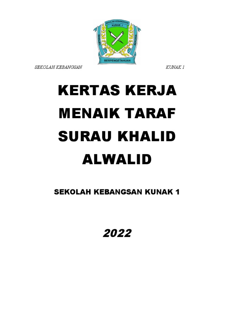 Kertas Kerja Menaik Taraf Surau SKK1 | PDF