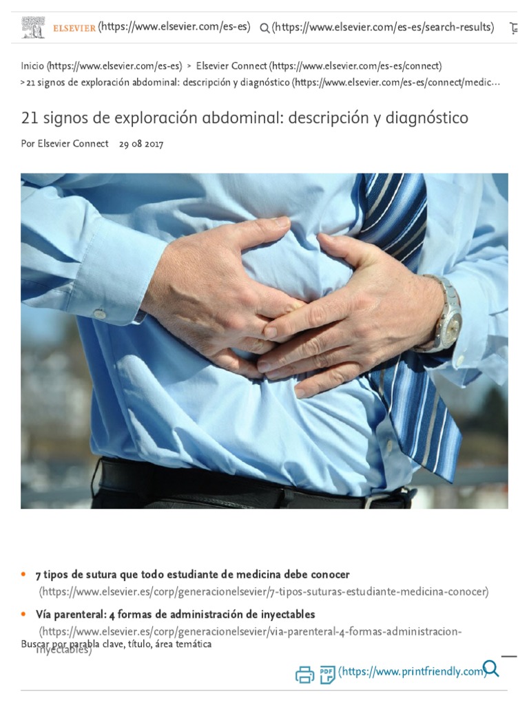 21 Signos de Exploración Abdominal - Descripción y Diagnóstico | PDF ...
